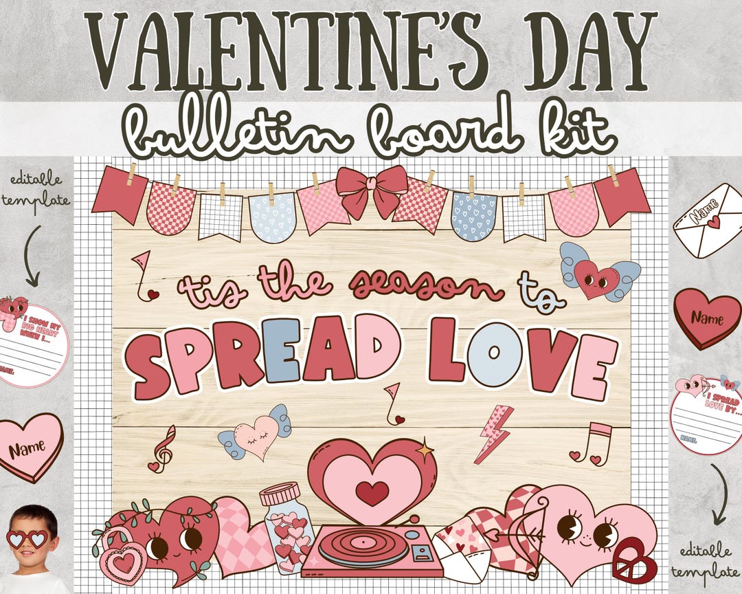 Valentine's Day Bulletin Board Ideas February Bulletin Board Kit ...