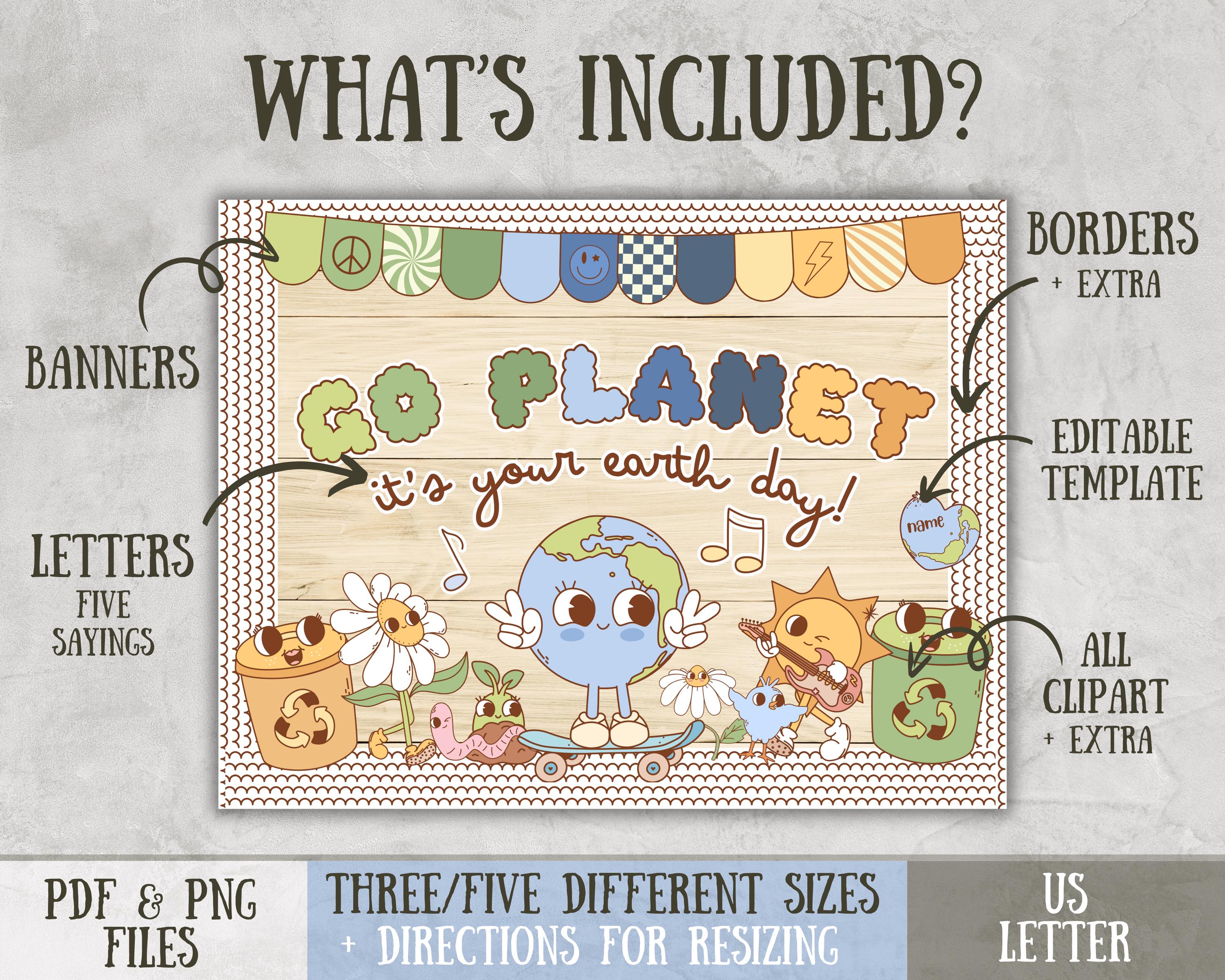 Earth Day Bulletin Board Kit April Bulletin Board Kit Spring Bulletin ...