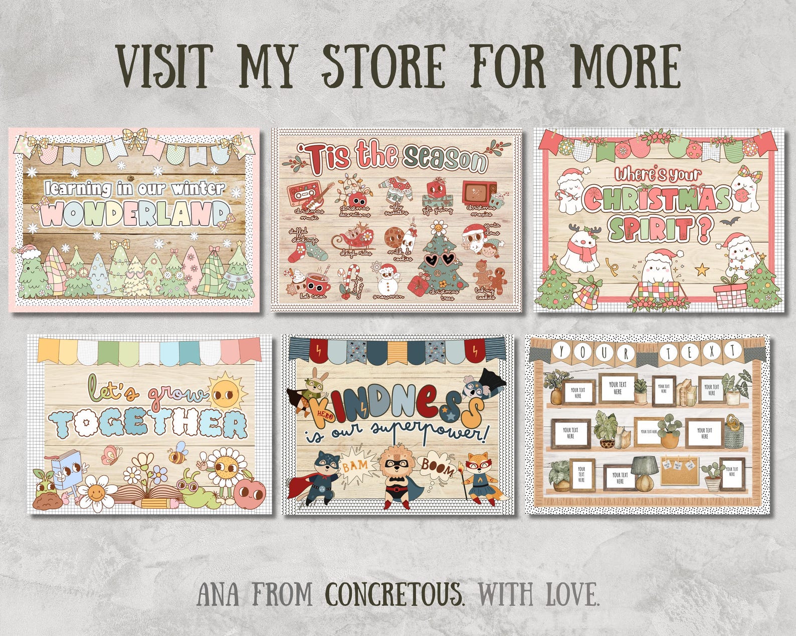 Western Christmas Bulletin Board Kit December Winter Bulletin Board Kit ...