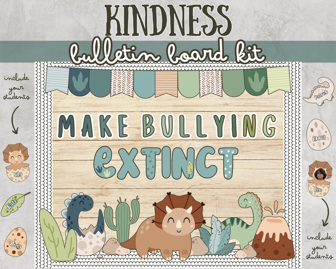 Antibullying Bulletin Board Kit Dino Welcome Back to School Bulletin ...