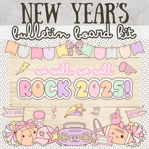 New Years Bulletin Board Kit Decoration Ideas January Winter Classroom ...