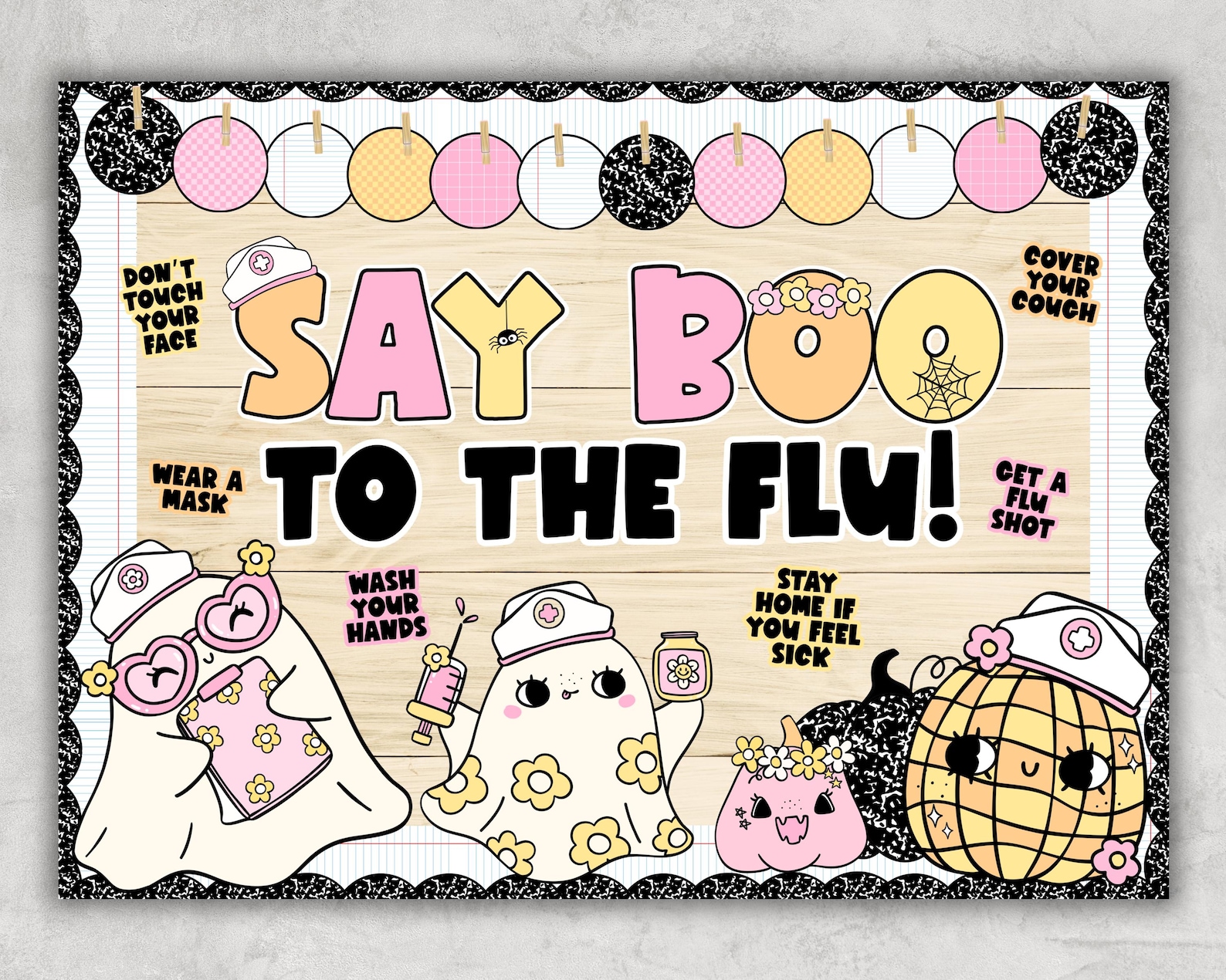 Halloween Bulletin Board Kit School Nurse October Door Decorations Fall ...
