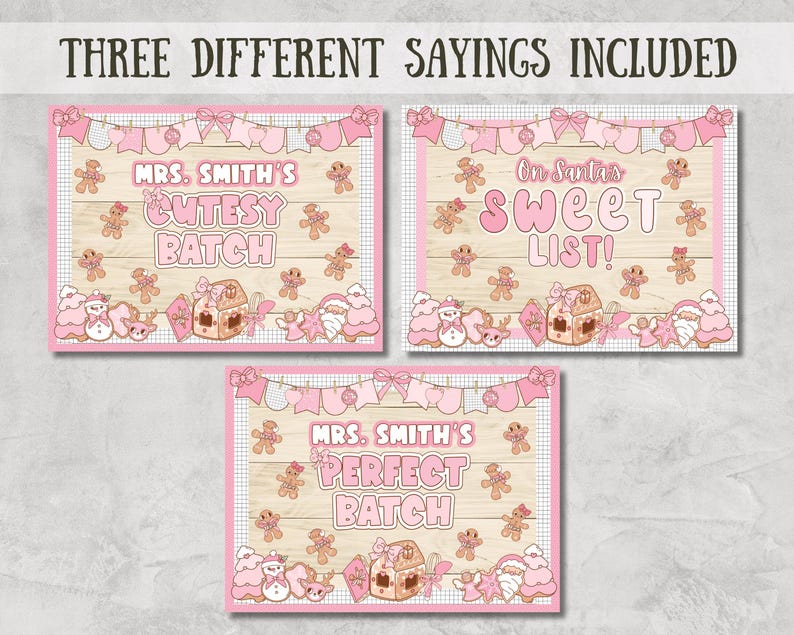 Gingerbread Christmas Bulletin Board Kit Coquette December Winter ...