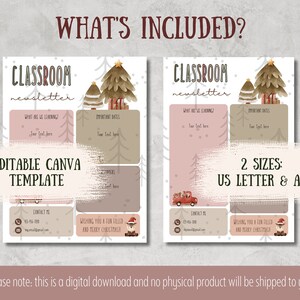Christmas Newsletter Template Canva Classroom Newsletter December ...