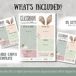 Easter Classroom Newsletter Template School Newsletter Template Canva ...