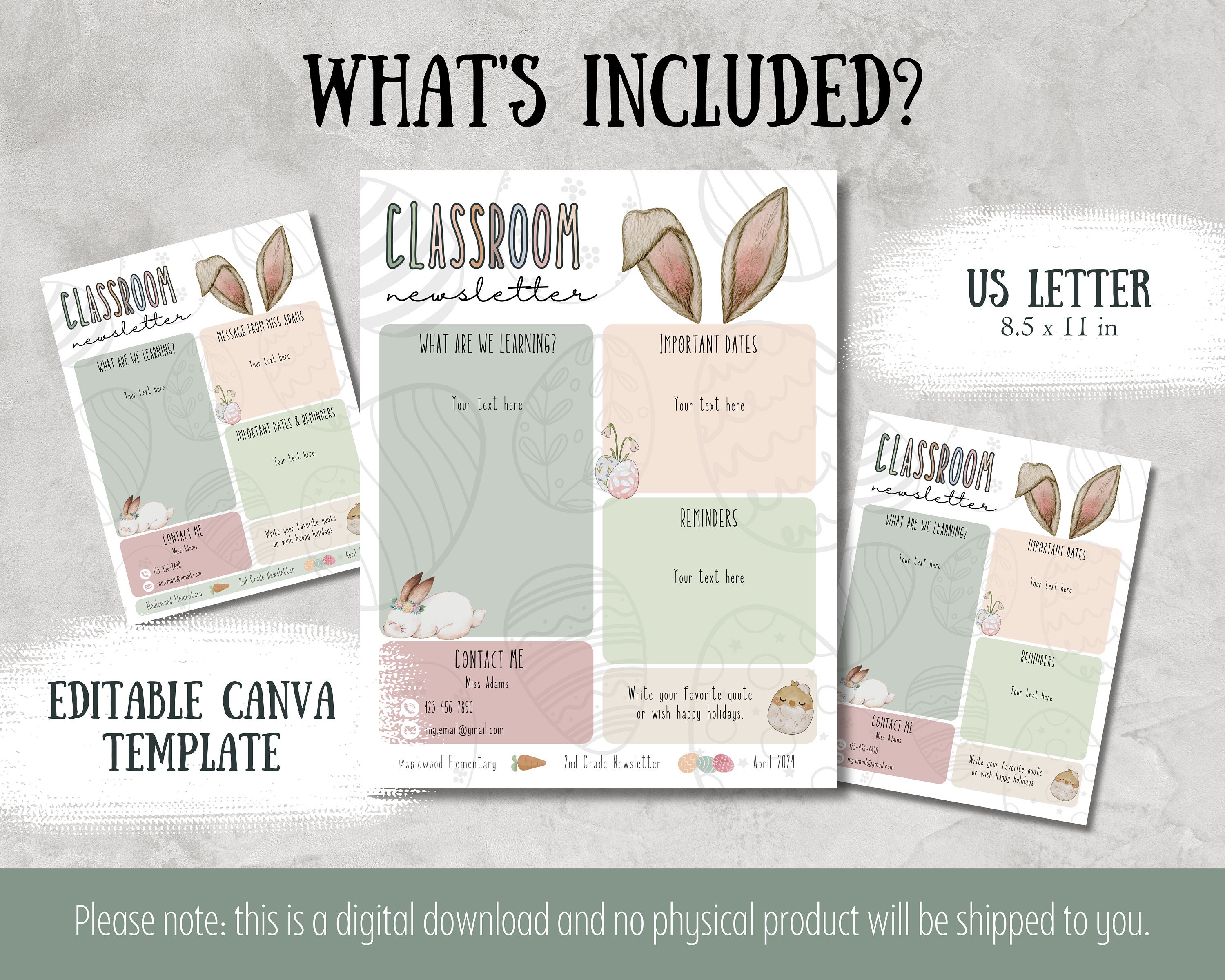 Easter Classroom Newsletter Template School Newsletter Template Canva ...