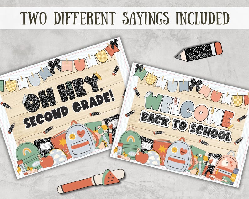 Welcome Back to School Bulletin Board Kit Composition Notebook School ...
