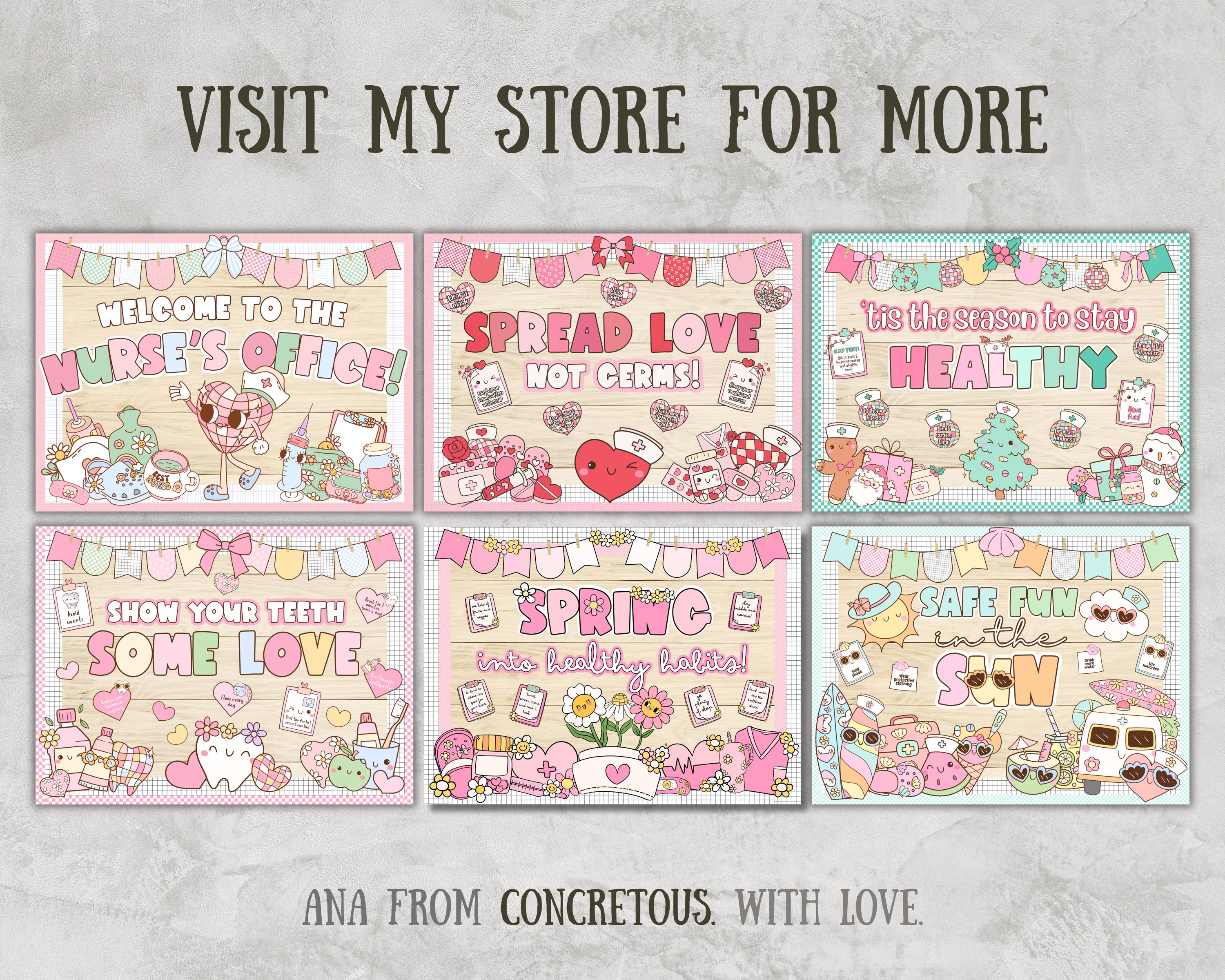 Halloween Bulletin Board Kit School Nurse October Door Decorations Fall ...