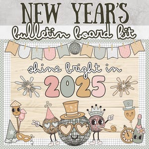 New Years Bulletin Board Kit Decoration Ideas January Winter Classroom ...