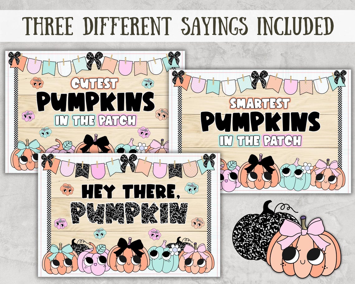 Fall Autumn Bulletin Board Kit Groovy Retro September October November ...