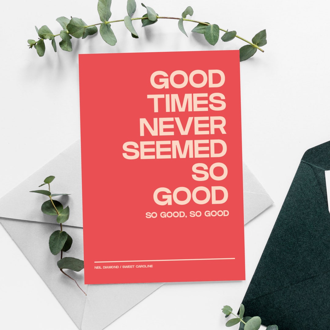 Neil Diamond - Sweet Caroline Card - Etsy