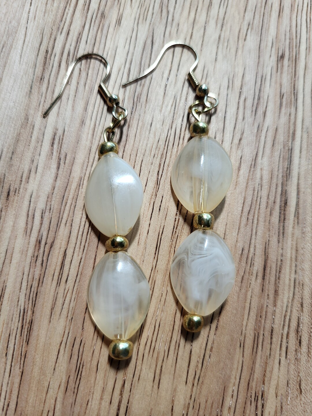 Jewelry - Iridescent Off-white Earrings - Etsy
