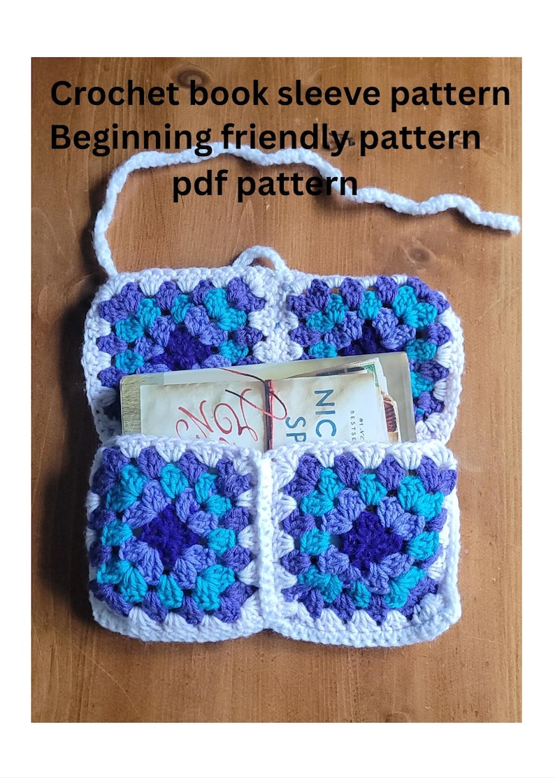 Granny Square Book Sleeve Crochet Pattern, Beginner Friendly Tutorial ...