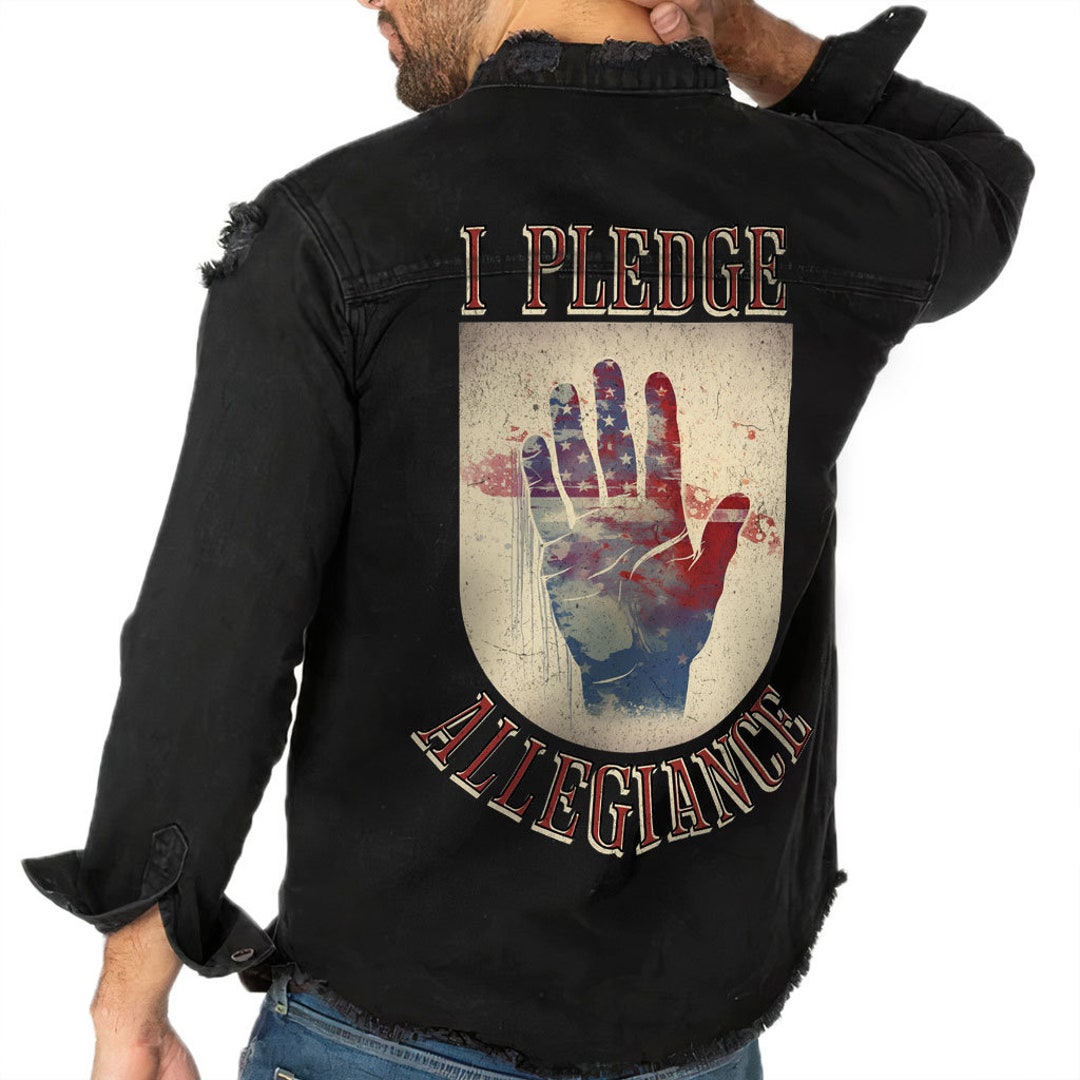 I Pledge Allegiance Men's Vintage Denim Shirt - American Design Black ...