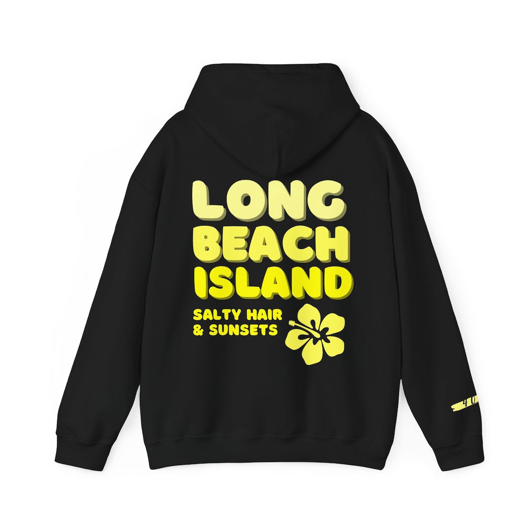 Long Beach Island Hooded Sweatshirt, Yellow, LBI Hoodie, Beach Wear ...