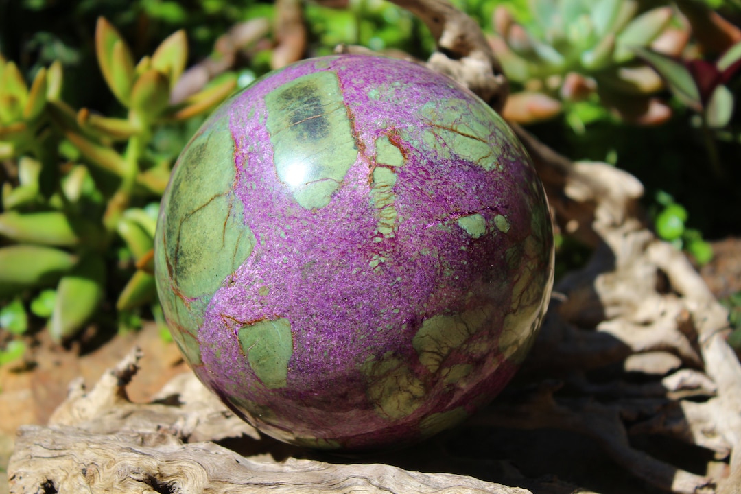 Stichtite and Serpentine Sphere, Atlantasite Sphere, Large Hand Crafted ...