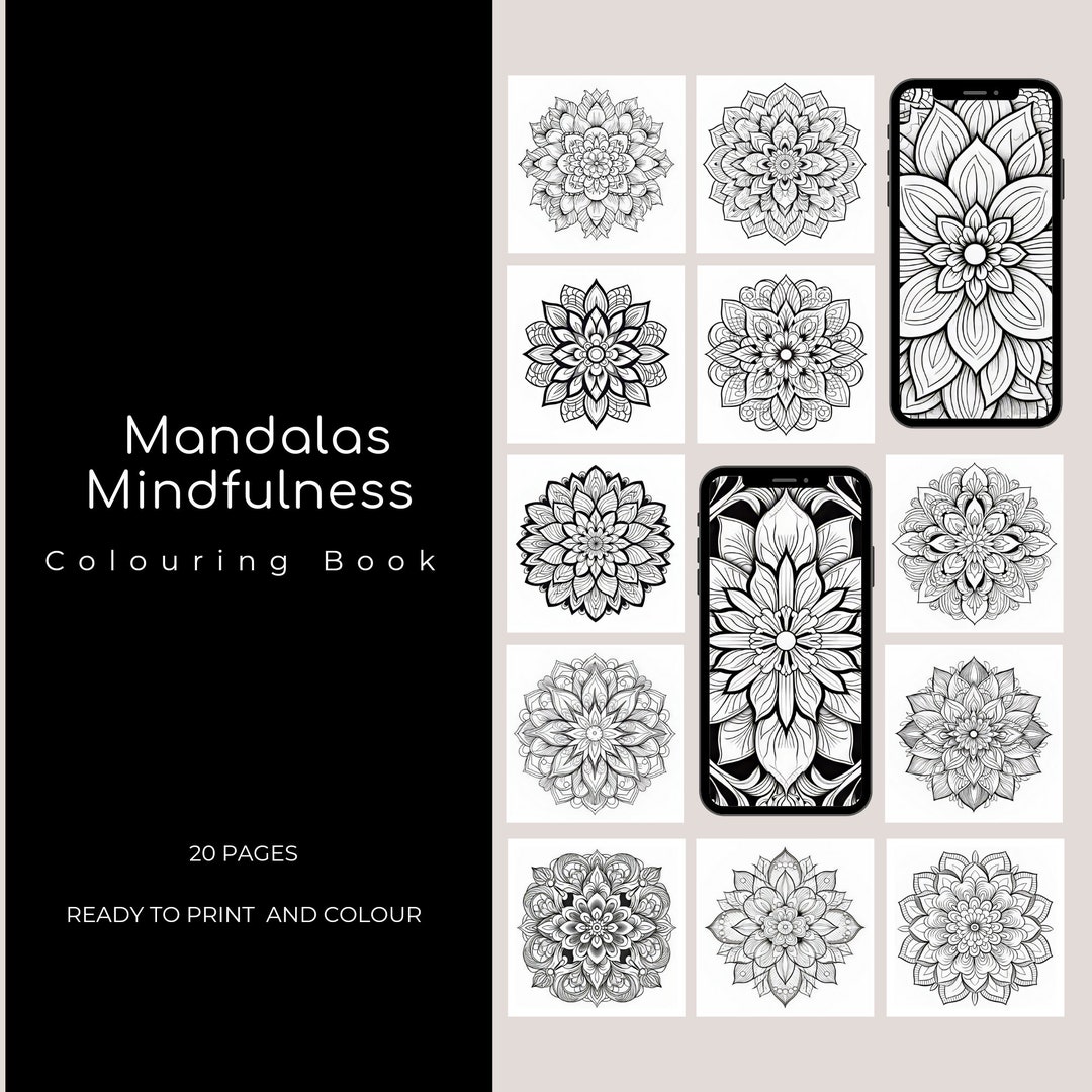 Mandalas Mindfulness Colouring Book Printable - Etsy