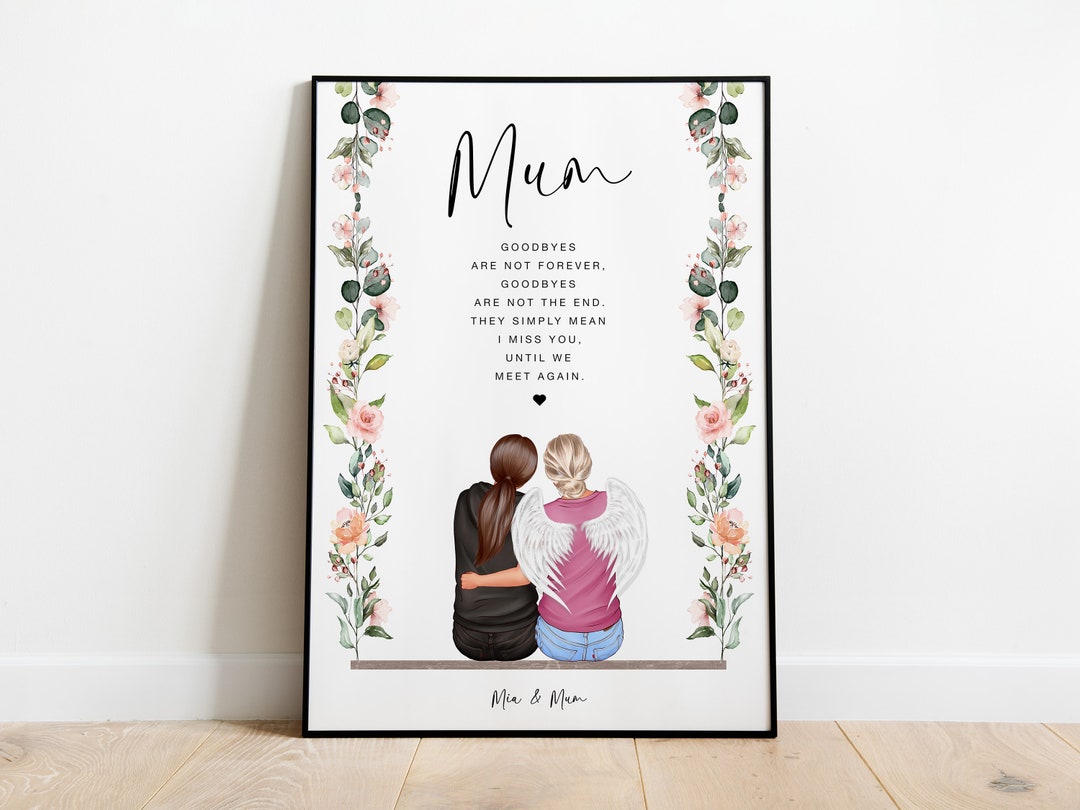 Memorial Mum Print, in Loving Memory, Mum and Daughter Memorial ...