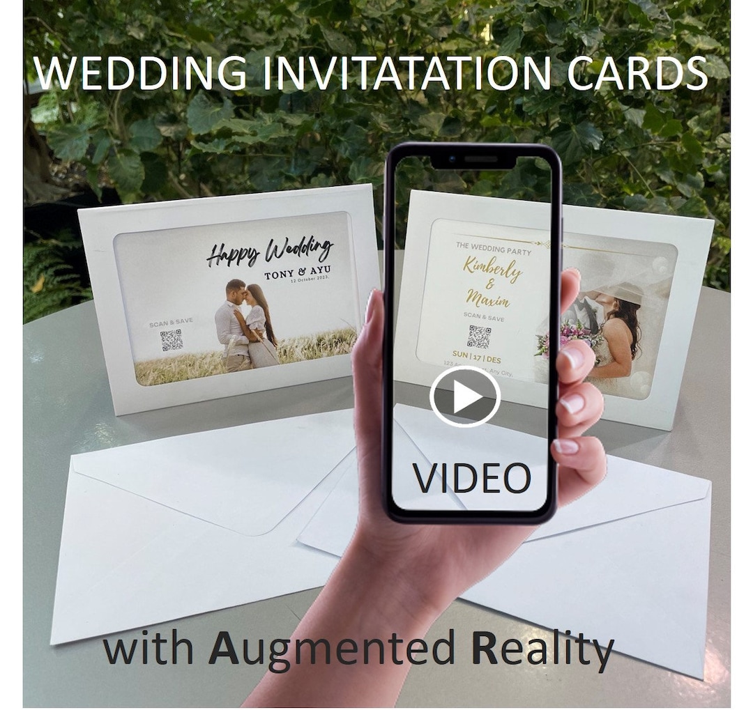 Wedding Invitation With QR Code Augmented Reality. - Etsy