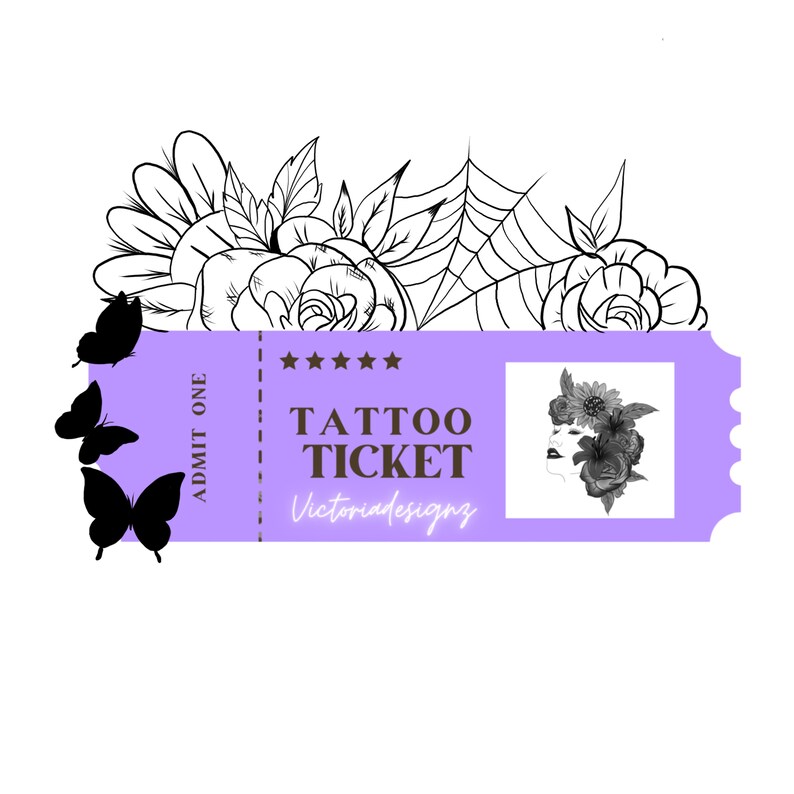 TATTOO TICKET Digital Tattoo Design Custom Art Design - Etsy