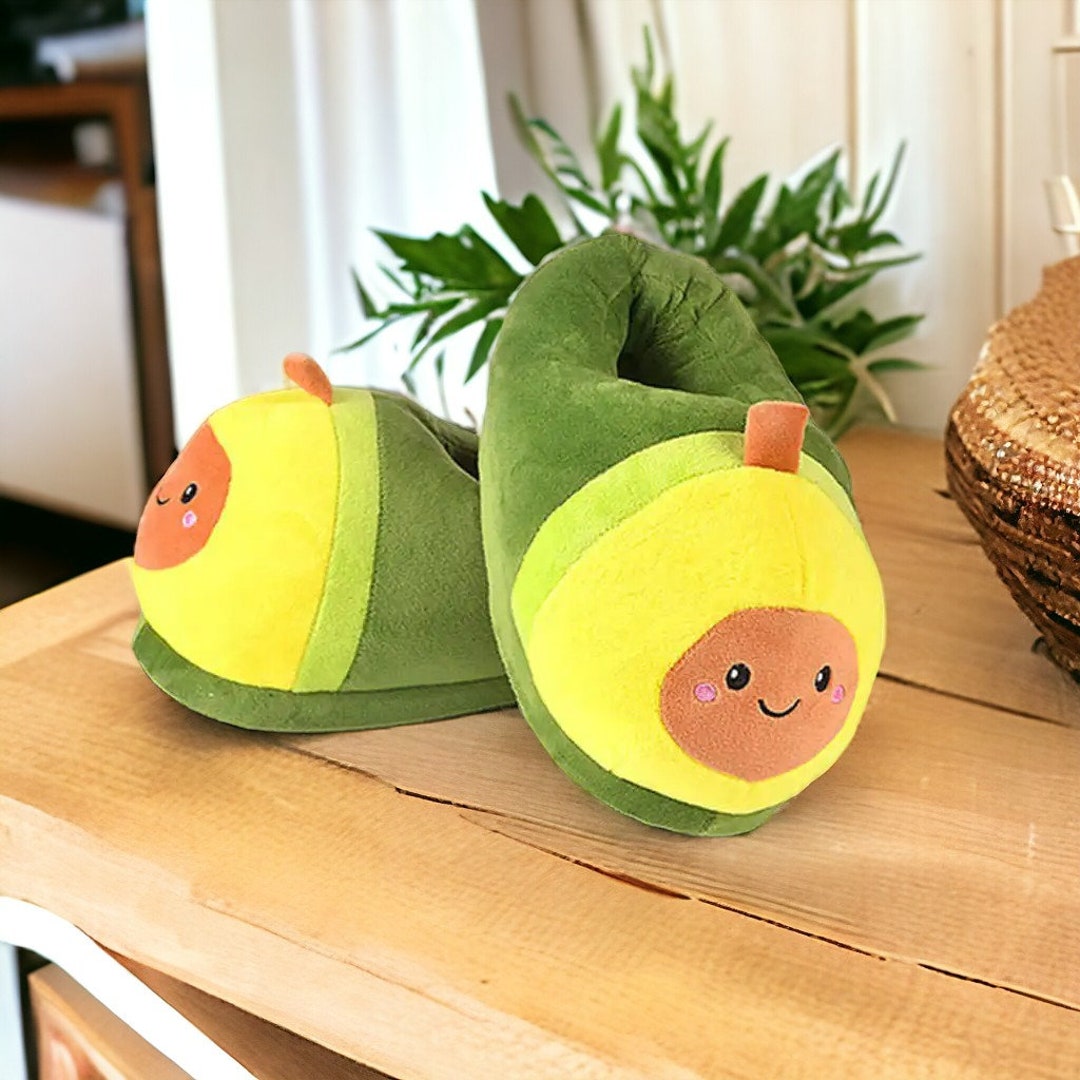 Avocado Fluffy Giant Slippers Cosy Winter House Slippers Teddy Plush ...