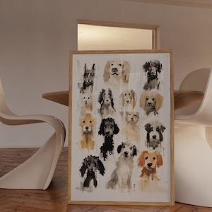 Printable Dog Poster, Dog Breeds, Cute Dog Prints, Pet Poster, Animal ...