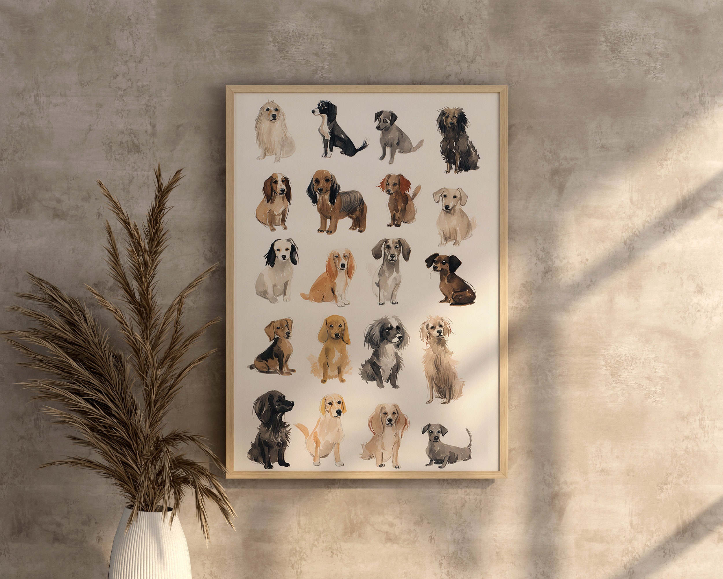Downloadable Dog Breeds Print, Printable Dog Wall Art, Dog Poster, Dog ...