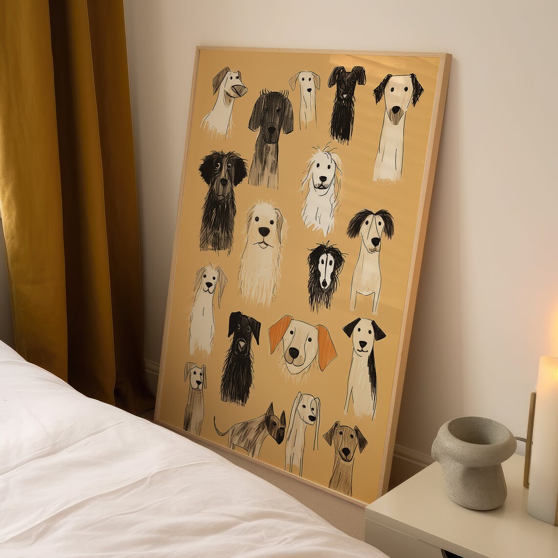 Dogs Illustration Printable Dog Poster Dog Breeds Colorful - Etsy