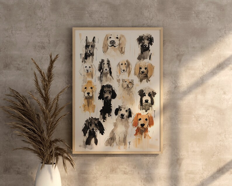 Printable Dog Poster, Dog Breeds, Cute Dog Prints, Pet Poster, Animal ...