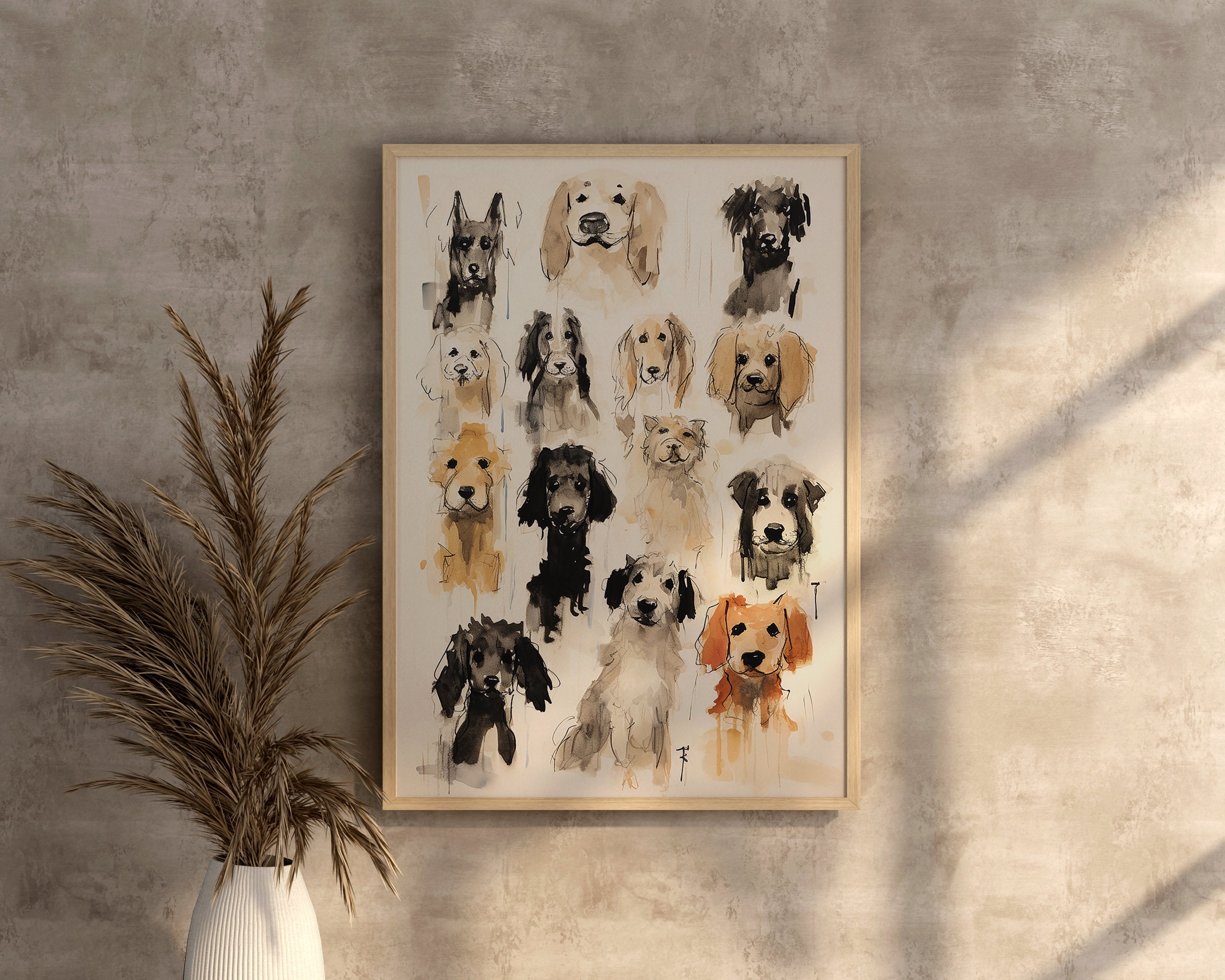 Printable Dog Poster, Dog Breeds, Cute Dog Prints, Pet Poster, Animal ...