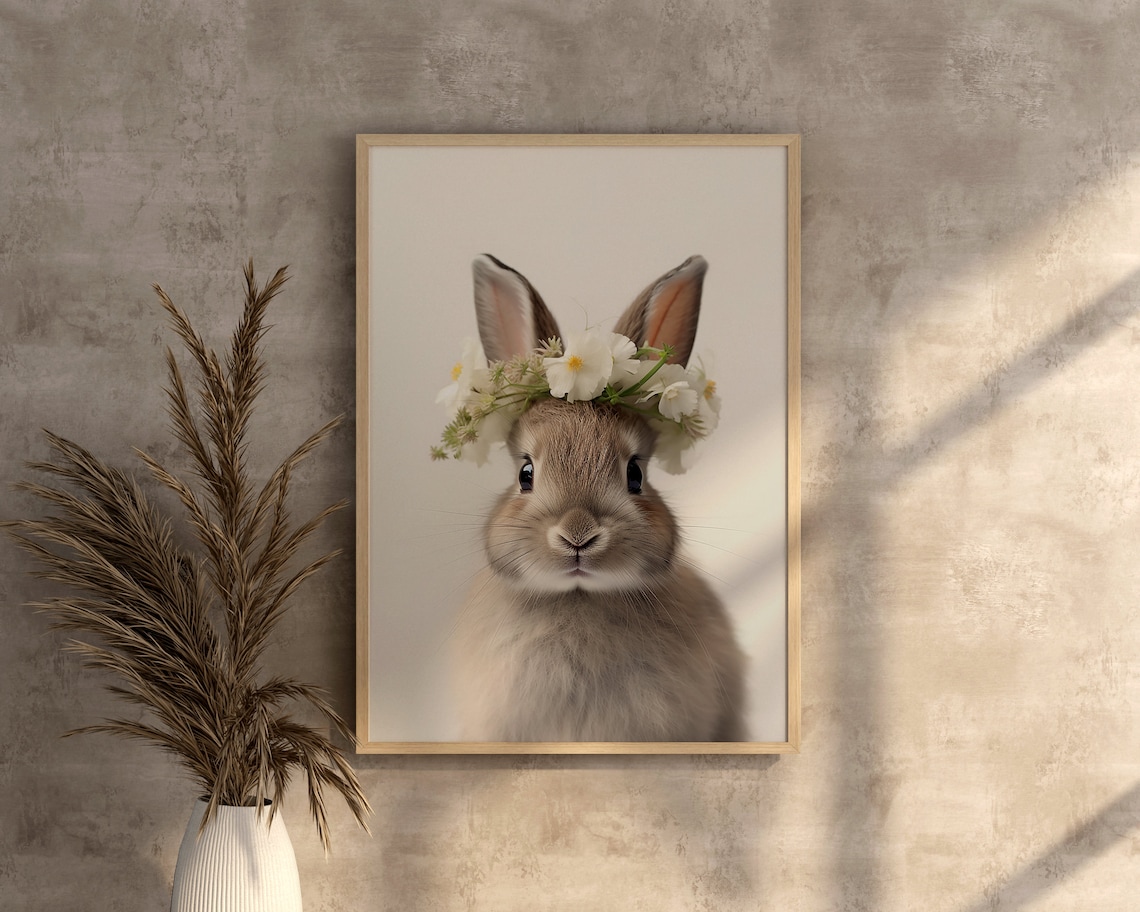 Bunny Print for Nursery, Nursery Wall Art, Girls Bedroom Decor, Rabbit ...