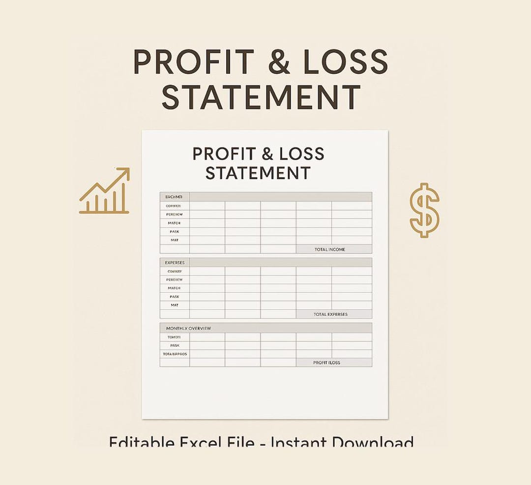 Profit & Loss Statement Template | Printable Income | Expense Tracker ...