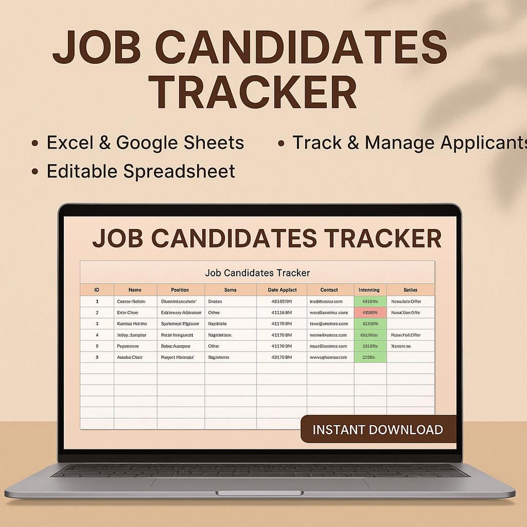 Job Candidates Tracker Template | Applicant Tracking Spreadsheet ...