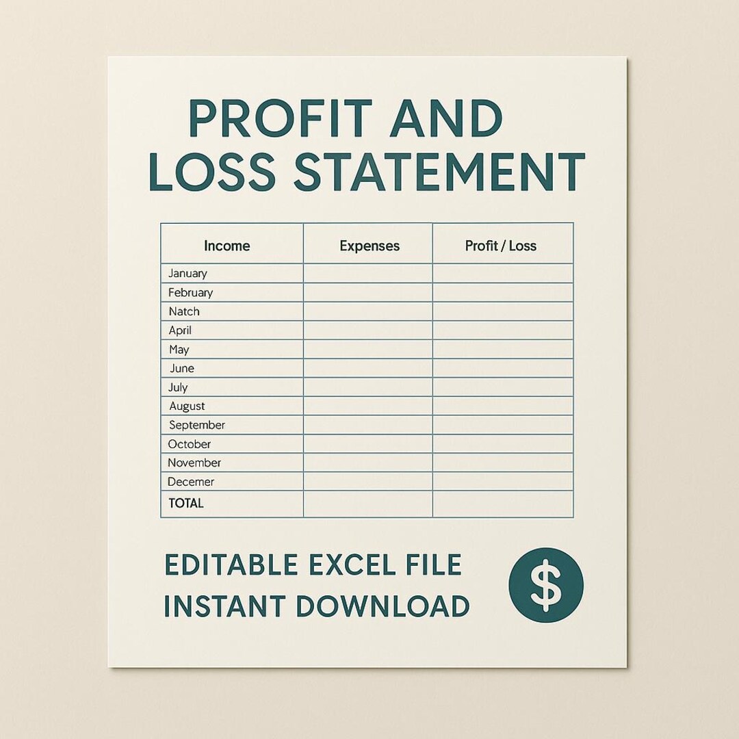 Profit and Loss Statement Template | Editable Excel Spreadsheet ...