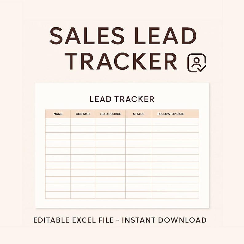 Sales Lead Tracker Template | Editable Excel Spreadsheet for Small ...