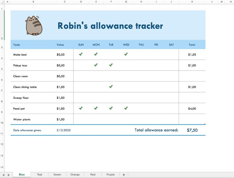Allowance Tracker Template | Vehicle Log Book Excel | Mileage Log Sheet ...