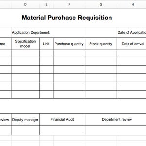 Fillable MATERIAL PURCHASE Order Form, Excel Printable, Editable ...