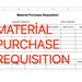 Fillable MATERIAL PURCHASE Order Form, Excel Printable, Editable ...