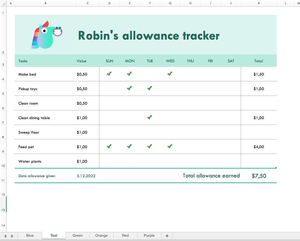 Allowance Tracker Template | Vehicle Log Book Excel | Mileage Log Sheet ...