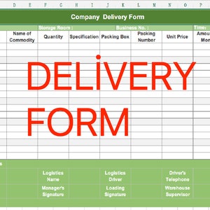 Digital Planner, Company Delivery Form, Order Form, Printable Editable ...