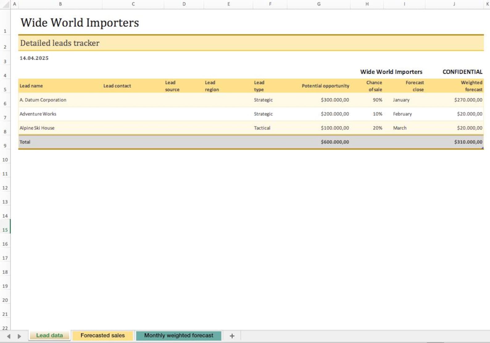Sales Lead Tracker Template - Excel CRM for Small Business - Customer ...