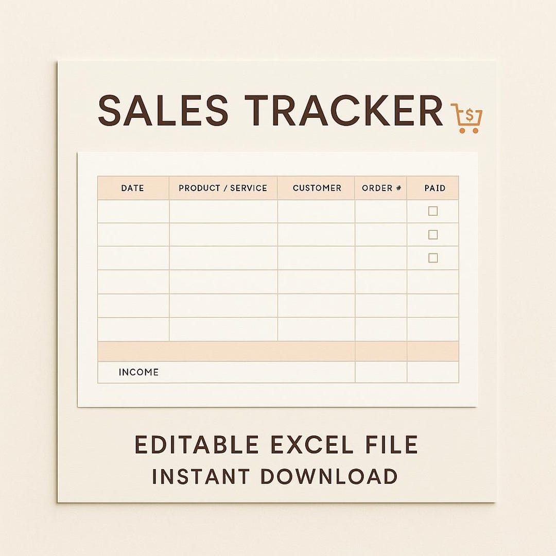 Sales Tracker Template Excel | Editable Sales Log | Small Business ...