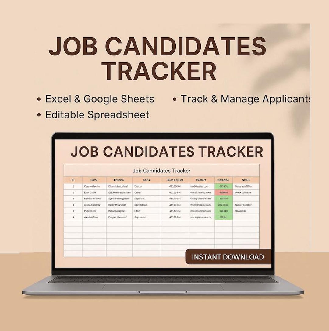 Job Candidates Tracker Template | Applicant Tracking Spreadsheet ...