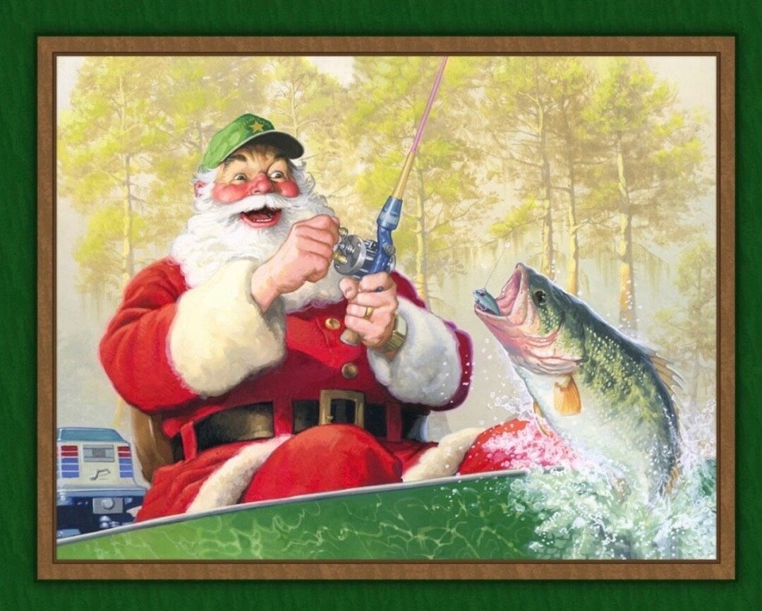 Santa’s Trophy-fishing Christmas Panel - Etsy
