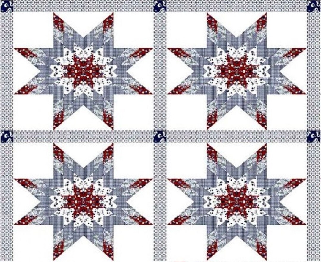 90 Inch X 108 Inch Wide Cheater Print Starlast Cranberry - Etsy