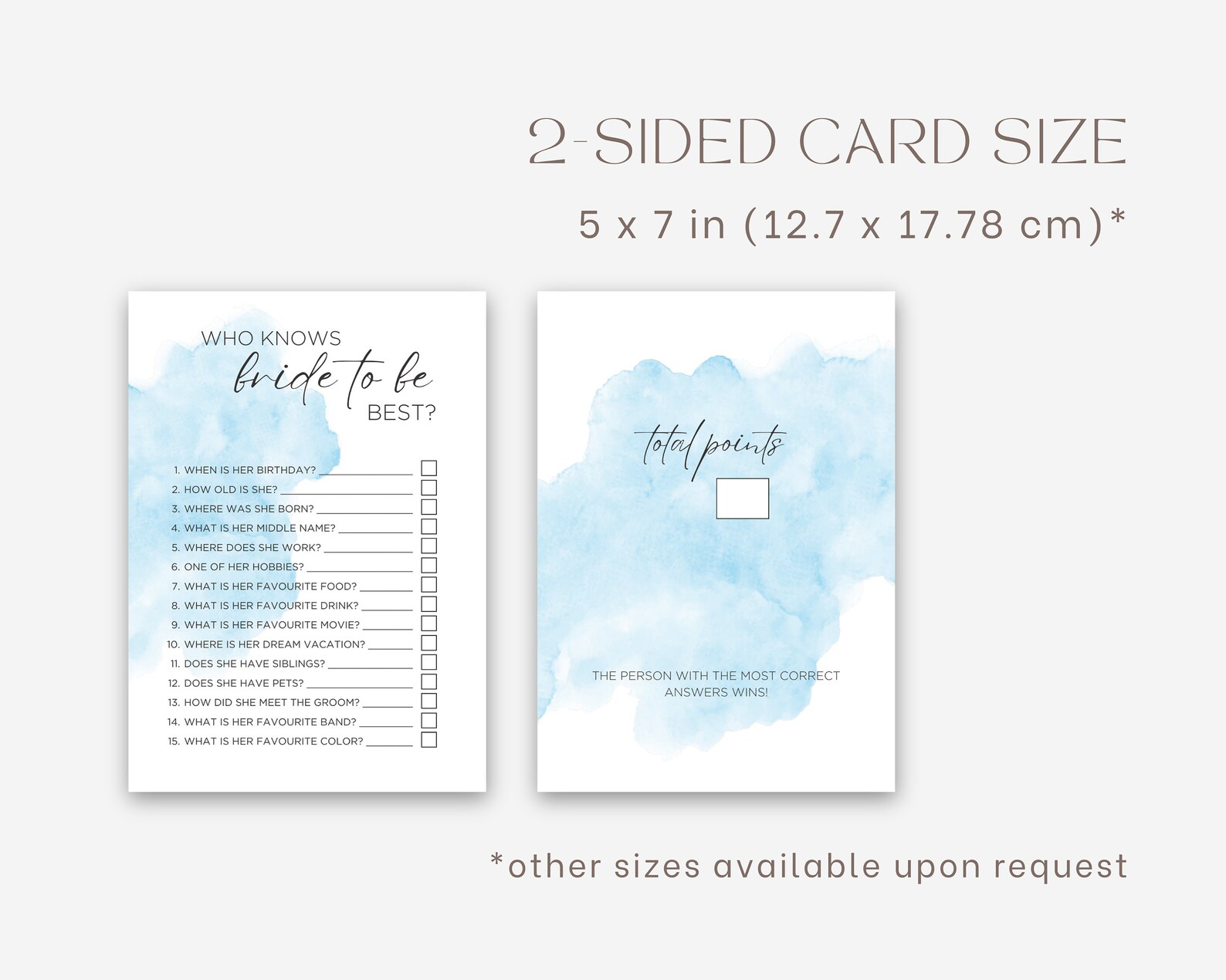Minimalist Who Knows Bride Best Game Modern Bridal Shower Game Template ...