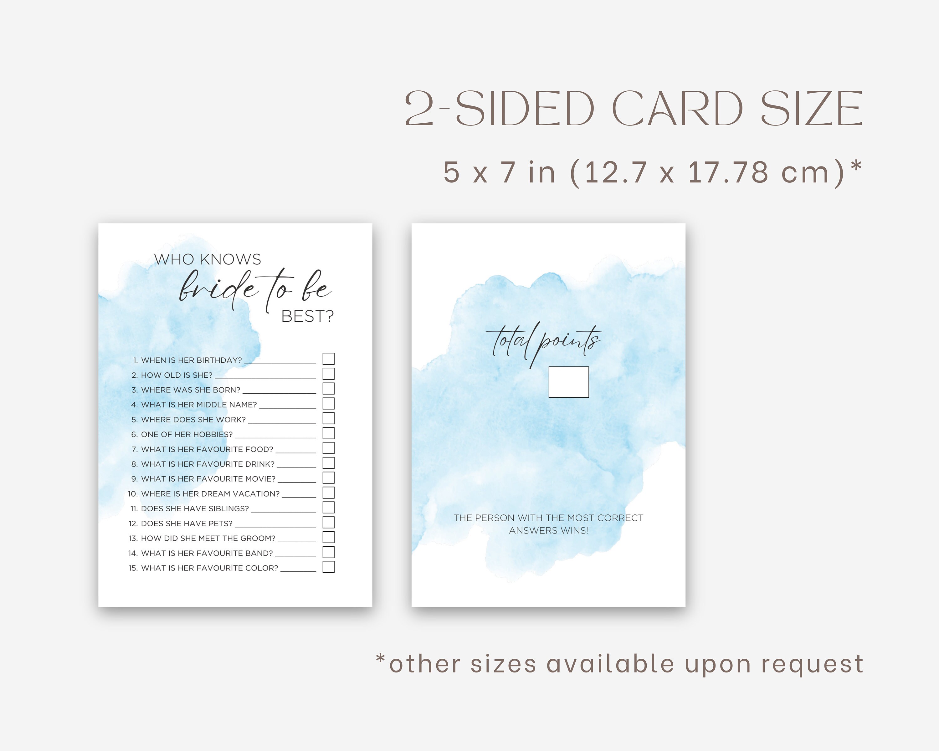 Minimalist Who Knows Bride Best Game Modern Bridal Shower Game Template ...
