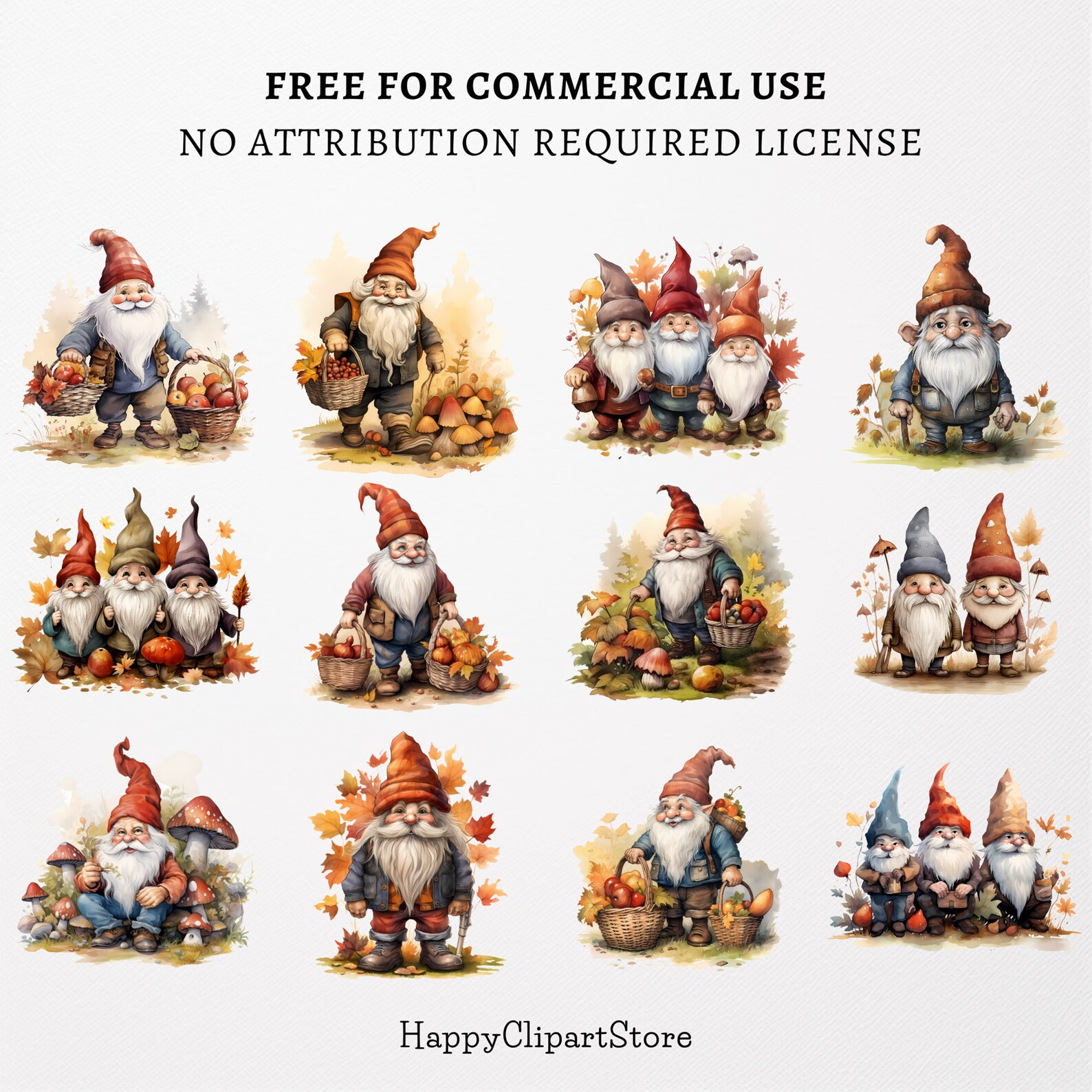 Watercolor Fall Gnome PNG Clipart,29 High Quality Png,autumn Forest ...