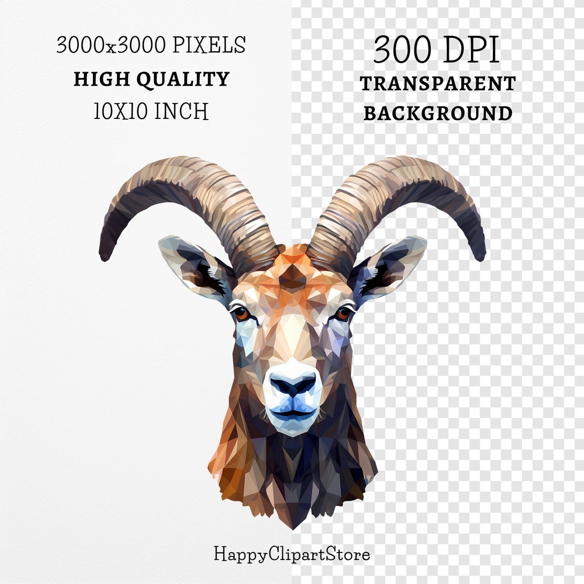Goat Clipart PNG Bundle12 Transparent Background High Quality - Etsy