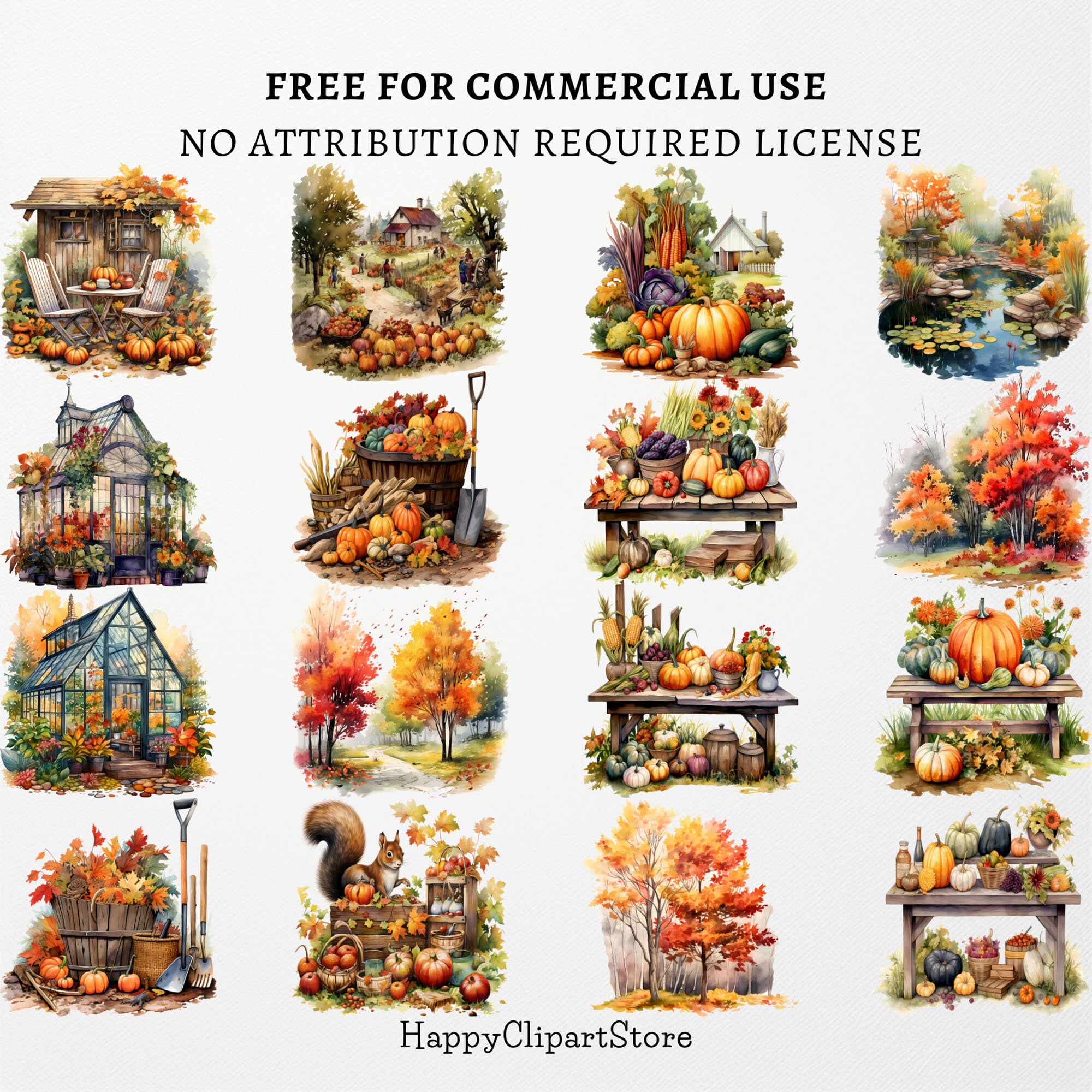 Watercolor Fall Garden PNG Clipart,31 High Quality Png,fall Garden PNG ...